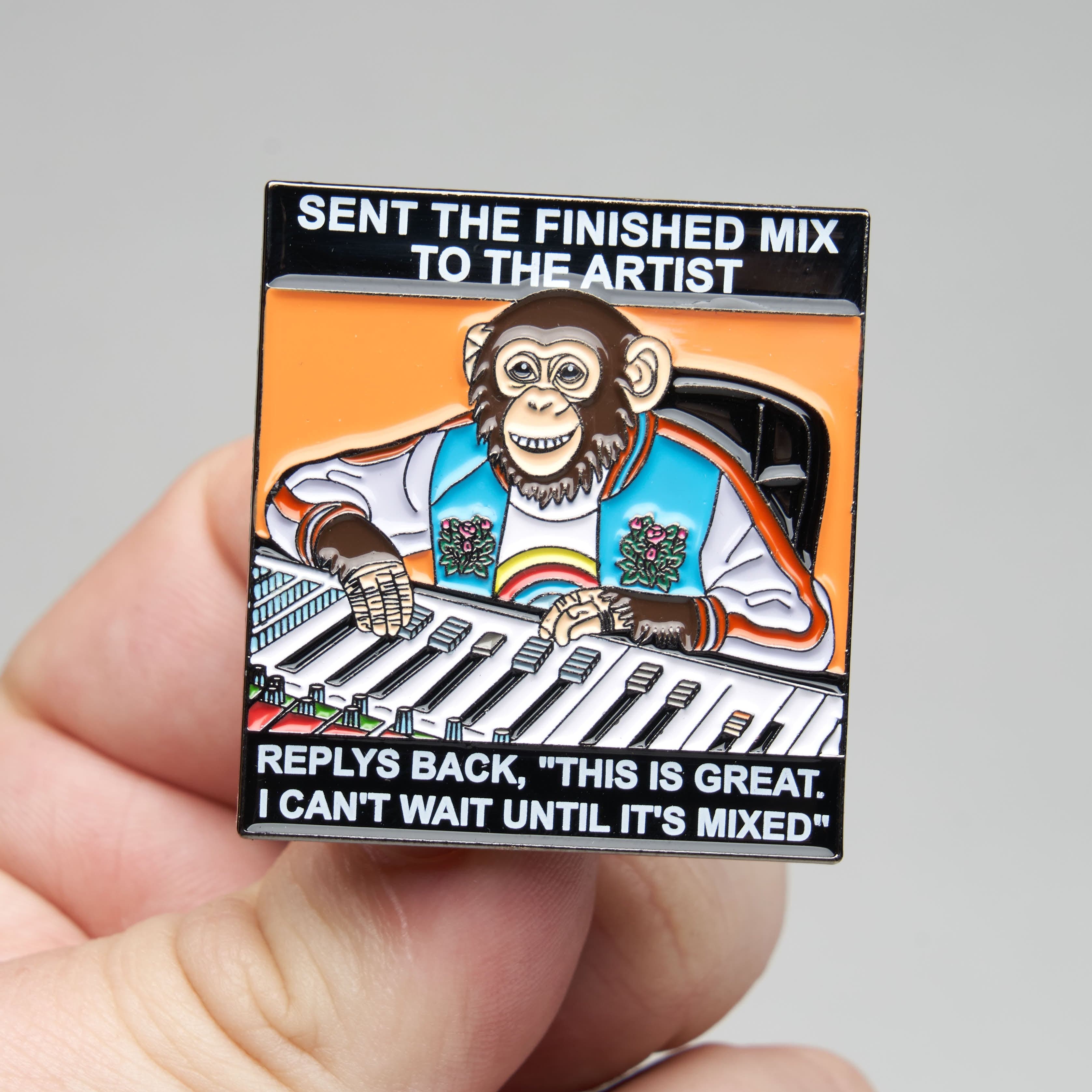 Celebrate Studio Fails with a Mixing Monkey Engineer Meme Pin ...
