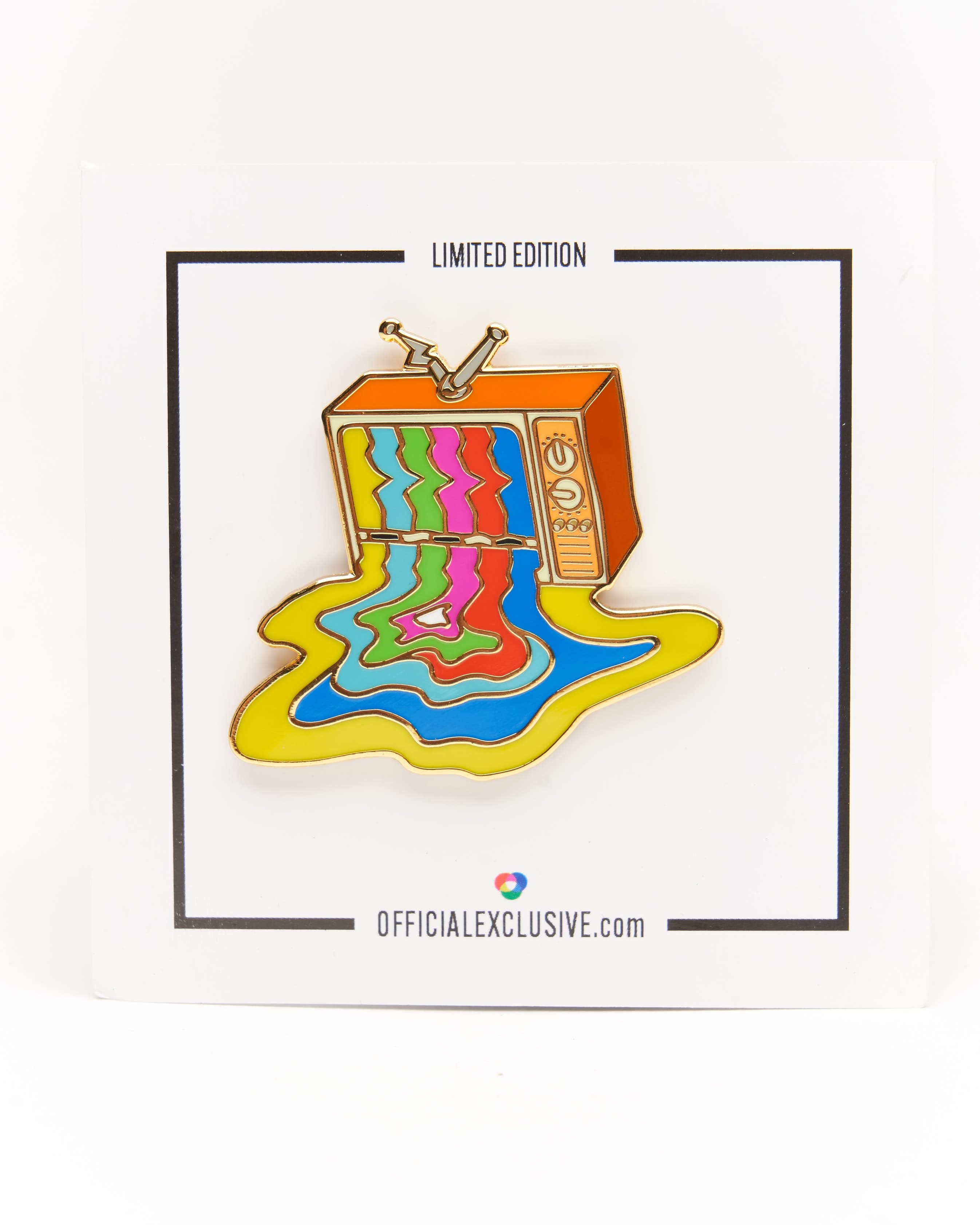 Melting Screen Vintage TV Television Enamel Pin - retro lapel badge ...