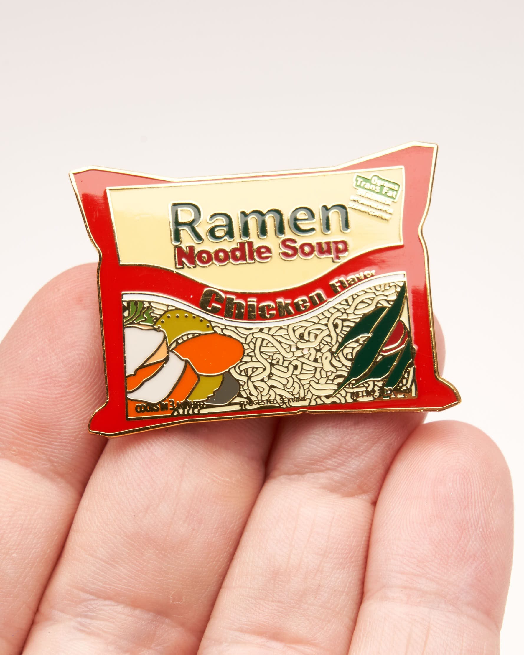 Ramen Noodle Packet Chicken Gold Plated Enamel Pin – Official Exclusive