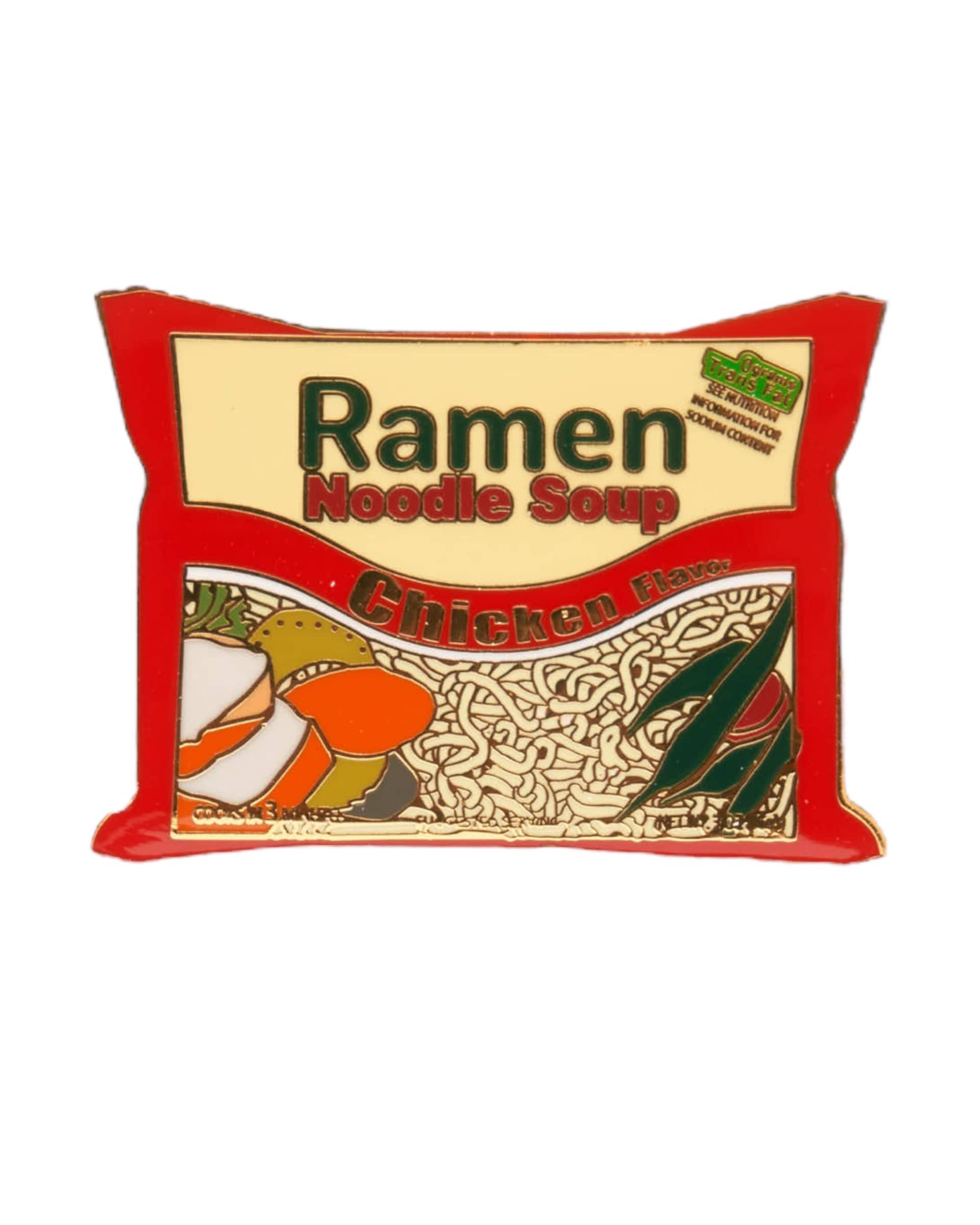 Ramen Noodle Packet Chicken Gold Plated Enamel Pin – Official Exclusive