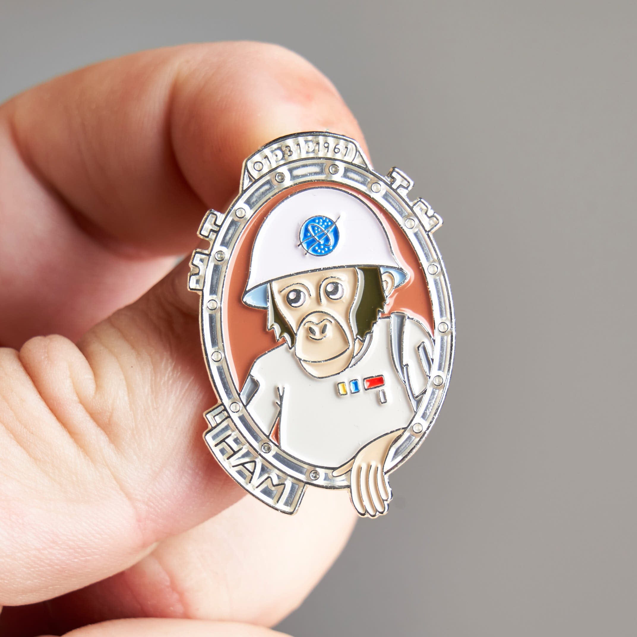 Chimpanzee Ham Monkey Great Ape Animal Astronaut Space Enamel Pin ...